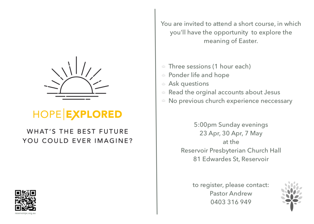 Hope Explored – Reservoir Presbyterian Church
